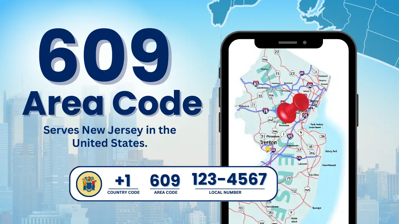 609 Area Code Dialing Format Location Map Time Zone